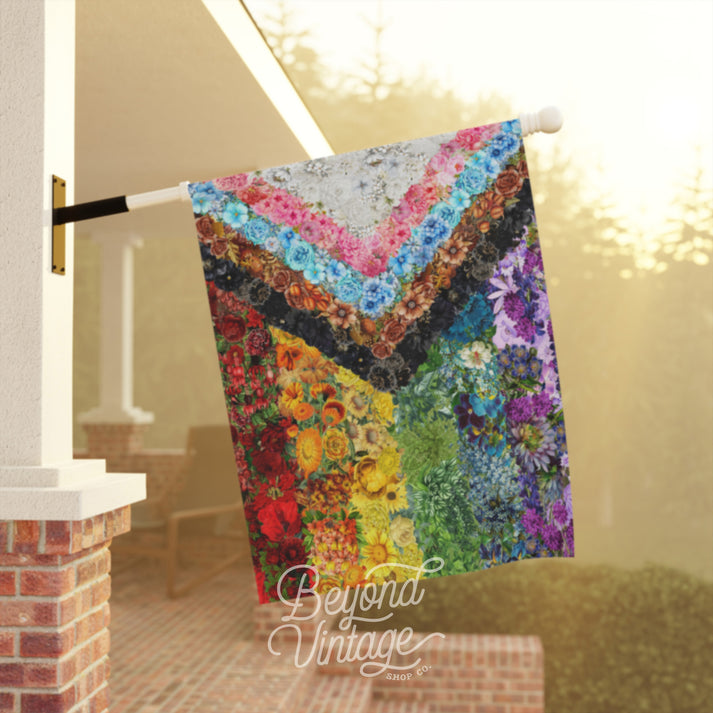 Floral Progressive Pride Flag Garden & House Banner – Beyond Vintage Shop