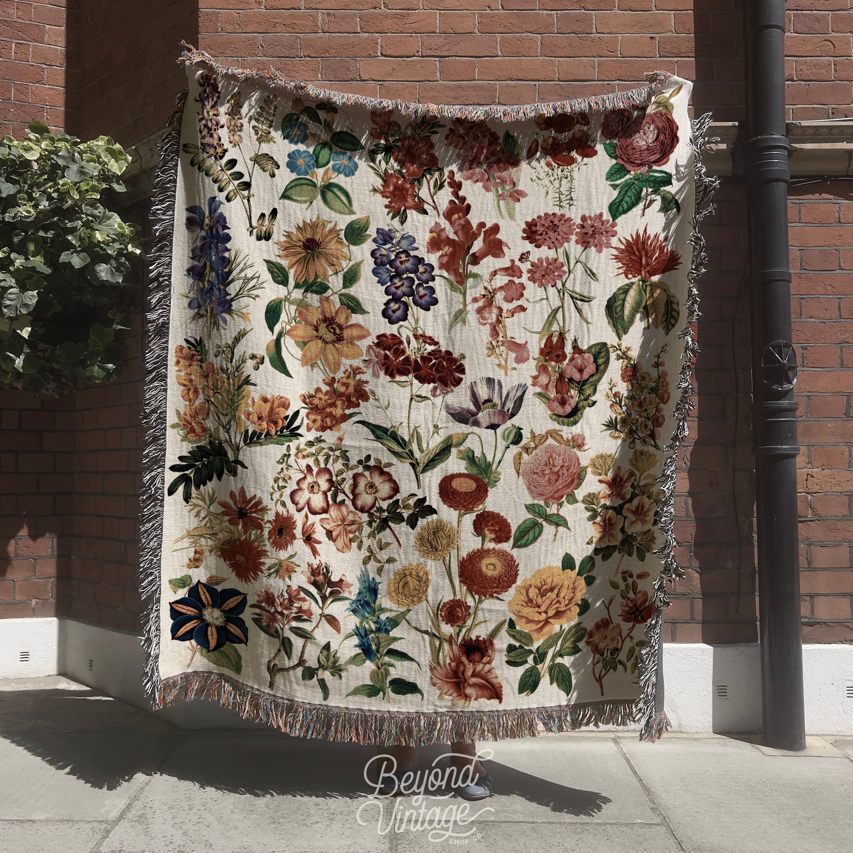 Neutral Vintage Floral Woven Blanket – Beyond Vintage Shop