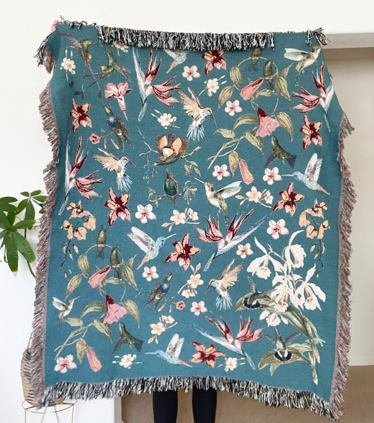 Hummingbirds & Birds of Paradise Woven Throw Blanket – Beyond Vintage Shop