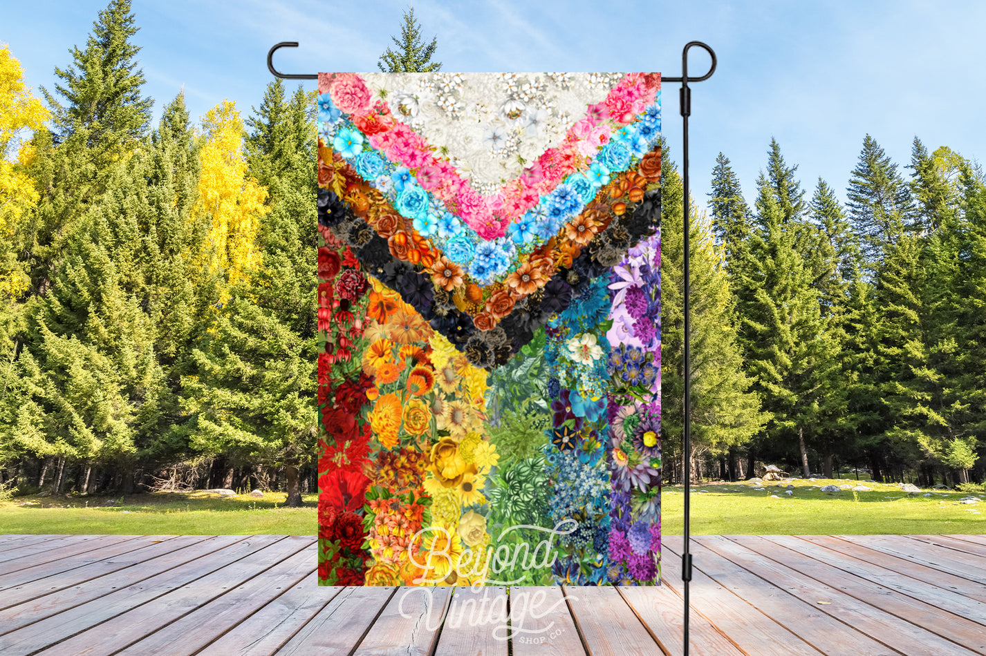 Floral Progressive Pride Flag Garden & House Banner – Beyond Vintage Shop