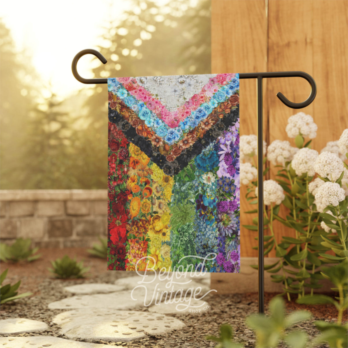 Floral Progressive Pride Flag Garden & House Banner – Beyond Vintage Shop
